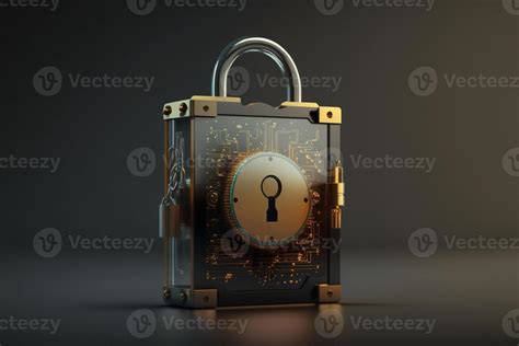 Illustration Of A Padlock On A Digital Screen Symbolizing Secure And Encrypted Data 22903633