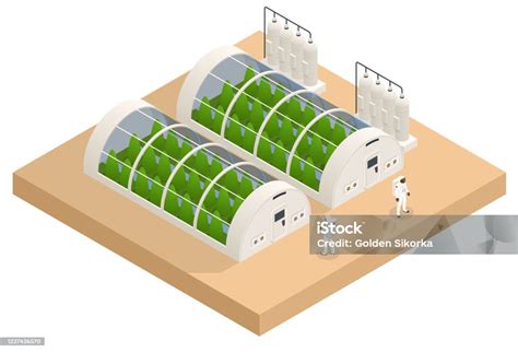 등각 투영 화성 식민지 생물 학적 테라포밍 파라테라포밍 화성에 인간 적응 우주 비행 및 우주 기술 지오 캡시일즈 Empire에 대한 스톡 벡터 아트 및 기타 이미지 Istock