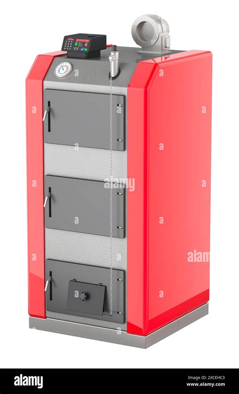 Solid Fuel Boiler 3d Rendering Isolated On White Background Stock
