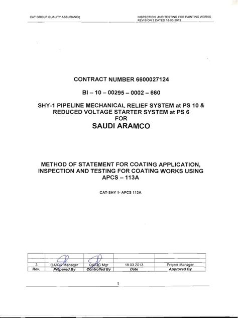 Apcs 113a Rev 3 Pid Approval Pdf Quality Assurance Paint