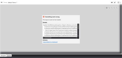 xamarin android exception when opening axml files in vs2015 using