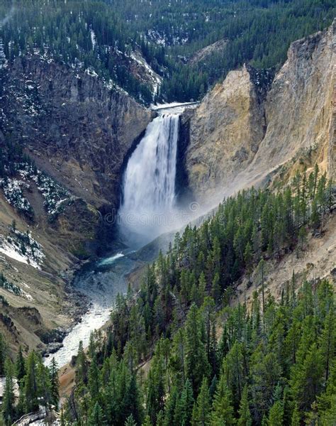 Lower Falls Yellowstone National Park Wyoming Stock Image Image Of