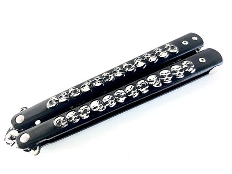 Тренировъчен нож пеперуда,за правене на трикове - Skull butterfly ...