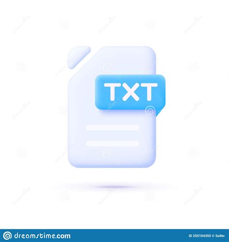Txt File In 3d Flat Style On White Background Vector Design Illustration Stock Vector