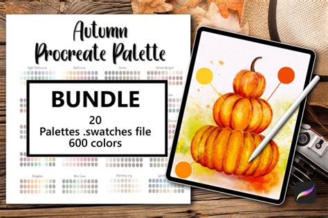 Autumn Procreate Color Palette Palette Bundle Swatches