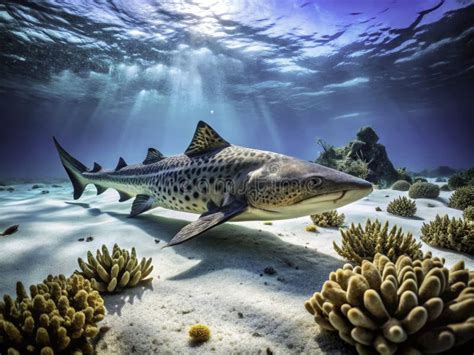 Tranquil Zebra Shark In Its Natural Underwater Habitat A Stunning