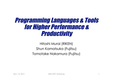 Programming Languages And Tools For Higher Performance And Productivity Pdf Programming