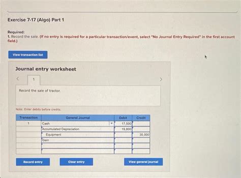 solved required information exercise 7 17 algo record the