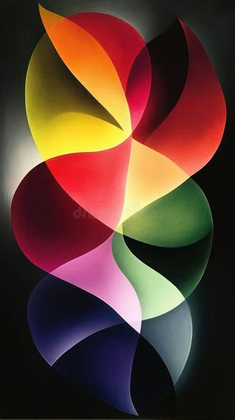 A Vibrant Abstract Composition Featuring Flowing Shapes And Colors Creating A Dynamic Visual