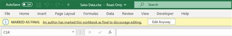 How To Mark An Excel Workbook As Final Spreadsheet Planet