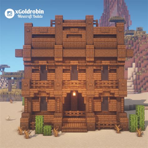Western House In Minecraft Creative Building In The Desert Minecraft