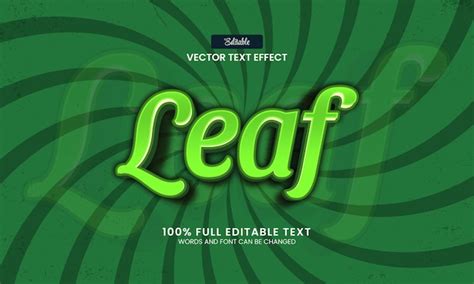 Premium Vector Design Editable Text Effect Leaf 3d Vector Illustration