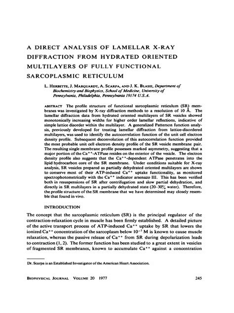 A Direct Analysis Of Lamellar X Ray Diffraction Fr Pdf Cell Membrane Spectrophotometry