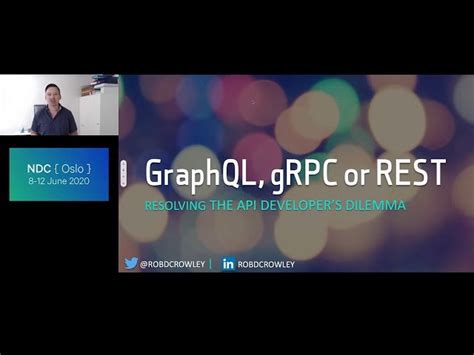 Ndc Conferences Talk Graphql Grpc Or Rest Resolving The Api Developers Dilemma From Ndc
