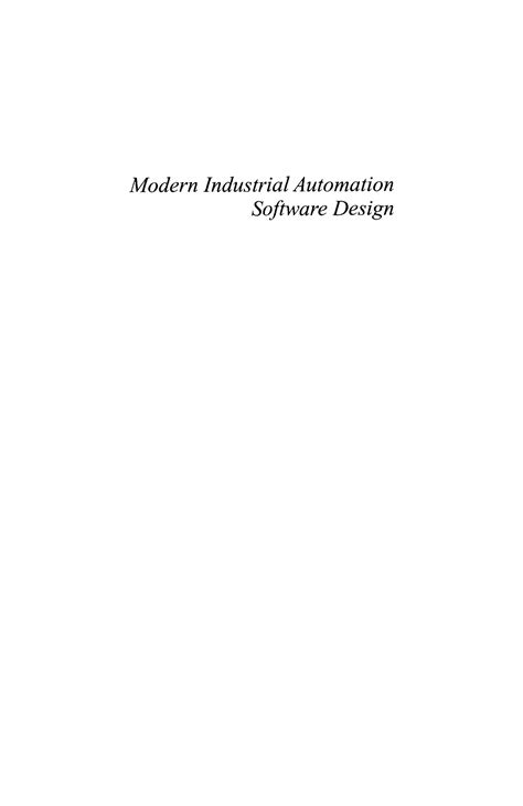 solution modern industrial automation software design principles and