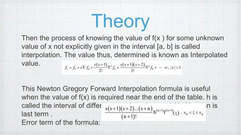 Newton Backward Interpolation Pptx