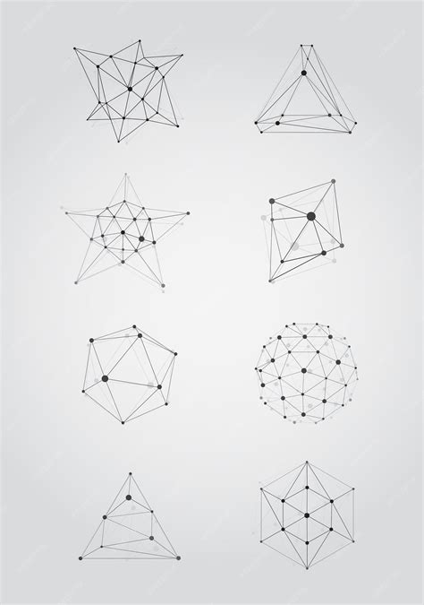 premium vector big set of vector black and white lattice shape