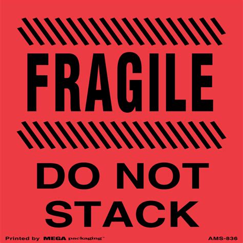Fragile Do Not Stack Label 61 Ampac Supplies