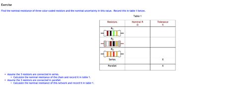Solved Exercise Find The Nominal Resistance Of Three Chegg
