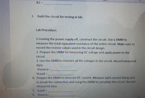 Solved Lab Exercise Designing DC Circuits To Chegg