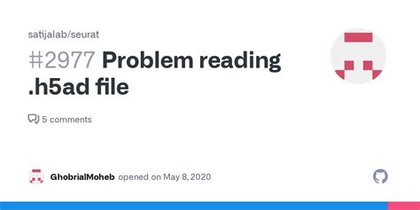 Problem Reading H5ad File · Issue 2977 · Satijalabseurat · Github