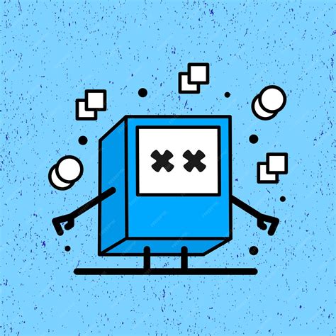 Premium Vector Geometric Cubic Robot Flat Cartoon Illustration