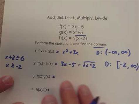 D Add Subtract Multiply Divide Functions YouTube