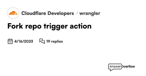 Fork Repo Trigger Action Cloudflare Developers