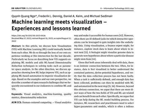 Machine Learning Meets Visualization Experiences And Lessons Learned