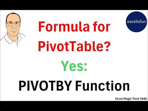 Mike Excelisfun Girvin On Linkedin Excel Pivotby Function To Create