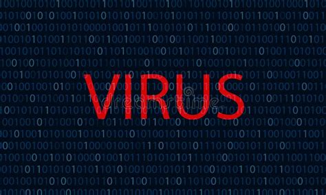 binary blue the word red virus computer virus concept binary code