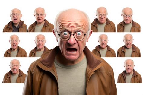Premium Photo Man Displaying Multiple Facial Expressions