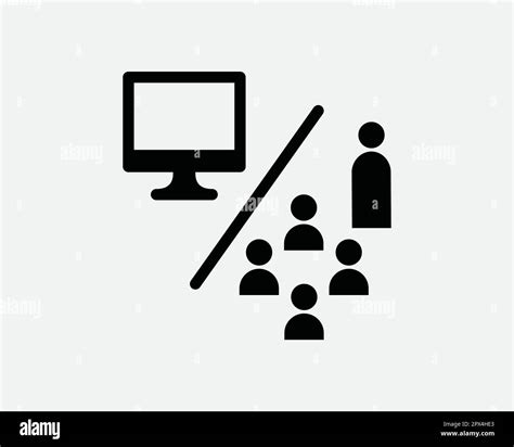 Online Class Icon Presentation Monitor Screen Office Meeting