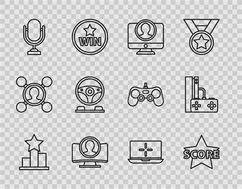 Set Line Star Create Account Screen Microphone Racing Simulator Cockpit Laptop And Game