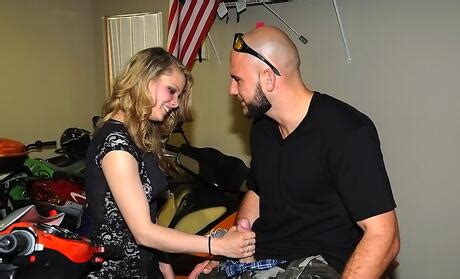 Hot Blonde Stella Ferrari In Skirt Blows On Big Rod