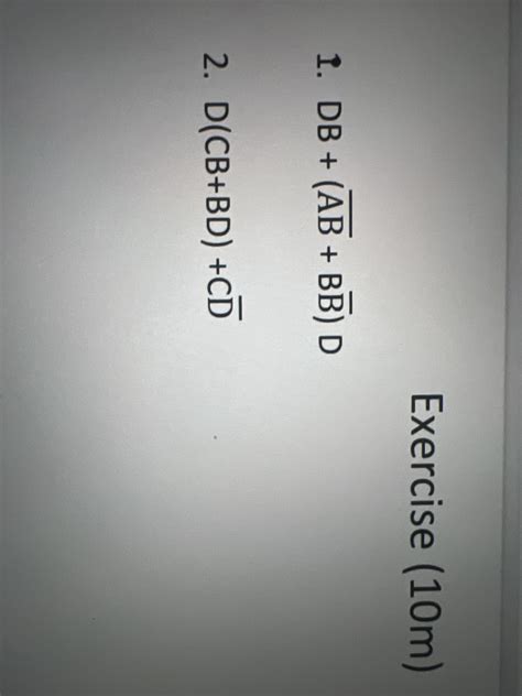 Solved Exercise 10 m 1 DB AB BB D 2 D CB BD CDˉ Chegg com