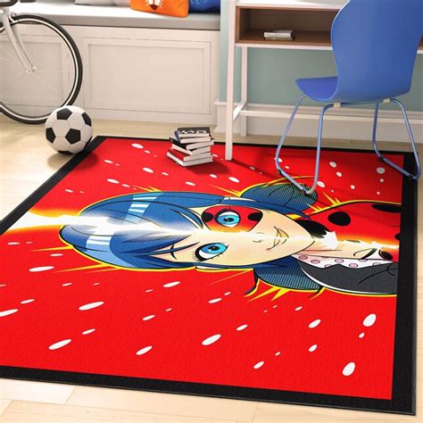 Well Woven Miraculous Ladybug 5 X 7 Ft Red Indoor Abstract Mid Century Modern Area Rug Mlb 11a