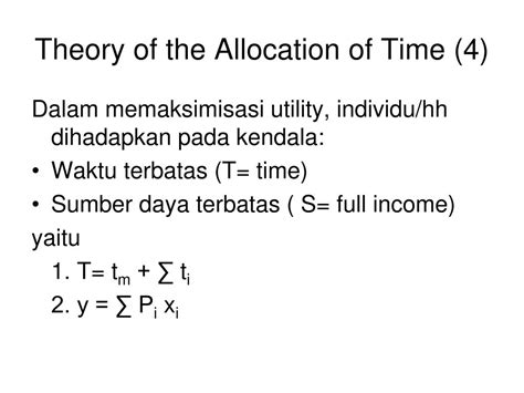 Ppt Economic Behaviour Of Household Theory Of Time Allocation Gary