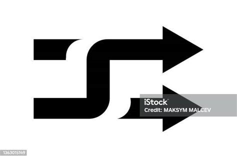 Arrows With Intersection Icon Shuffle Icon Random Symbol Vector Isolated On White Background Eps