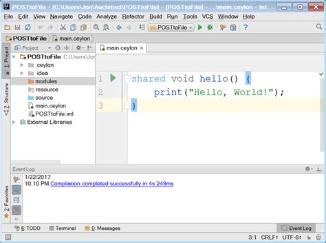 Ceylon Compiling Code From Within Intellij Stack Overflow