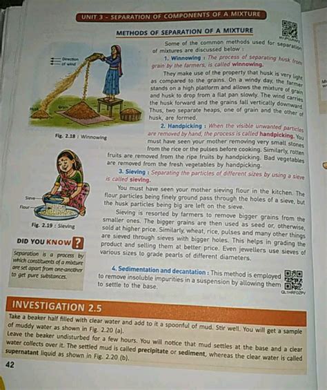 Unit 3 Separation Of Components Of A Mixture Methods Of Separation Of A