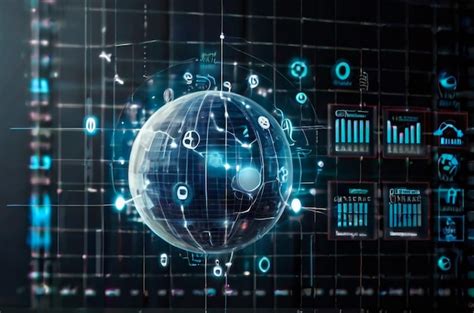 premium photo white robot on blurred background using digital triangle exploding sphere