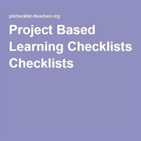project based learning checklists project based learning checklist pbl