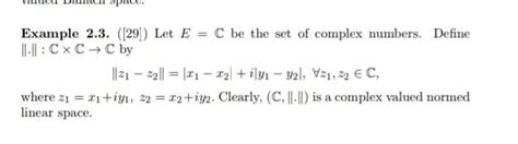 solved example 2 3 [29] let e c be the set of complex
