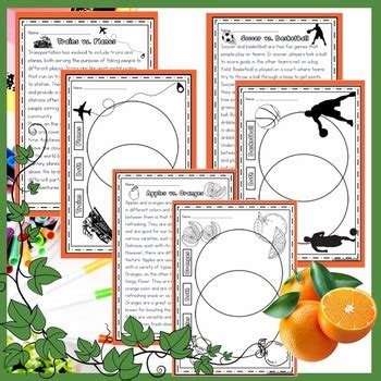 Compare And Contrast Reading Passages Venn Diagrams 40 Pages