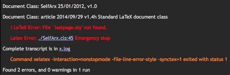 Xetex Latex Error File `lastpagesty Not Found Tex Latex Stack
