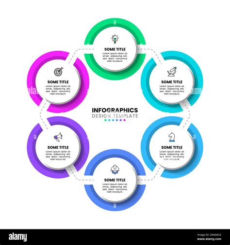 Infographic Template With Icons And 6 Options Or Steps Connected Circles Can Be Used For