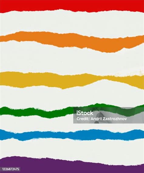 빨간색 주황색 노란색 녹색 파란색 및 보라색 배경에 밝은 찢어진 종이 컬렉션 찢어진 빈 모형 0명에 대한 스톡 사진 및 기타 이미지 Istock
