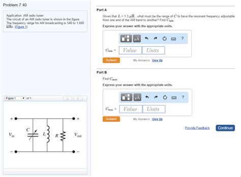 Solved Application AM Radio Tuner The Circuit Of An AM Chegg Com