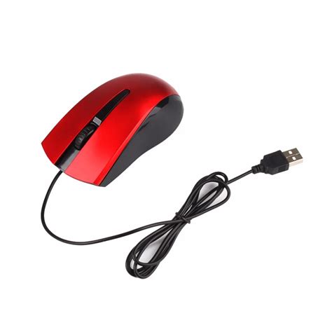 USB D Optical Scroll Wheel Mice Mouse For PC LaptopWired Mouse Red LED In Mice